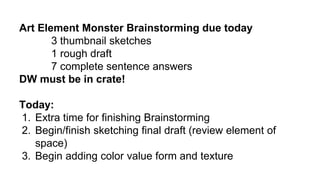 Art Elements Monster Project | PPT