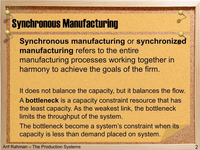 14 synchronous manufacturing | PPT