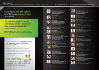 14th Annual Asian Lean Six Sigma And Process Improvement Summit | PPT