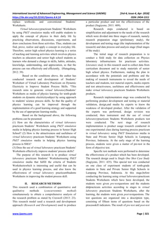 The Effectiveness of Students’ Worksheet of Virtual Laboratory Practice on Dynamic Electricity ...