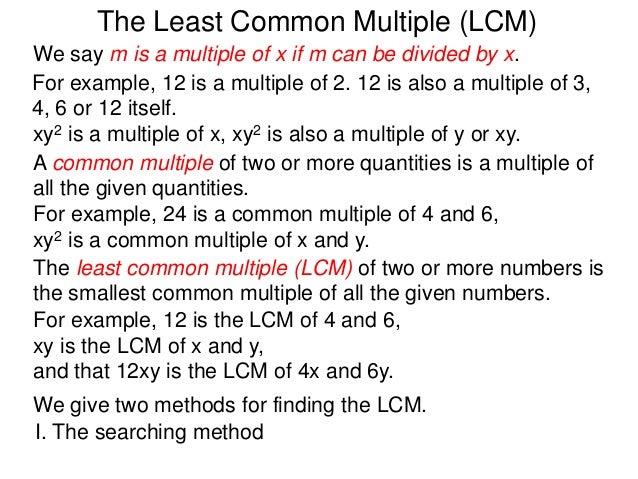 14 the lcm and the multiplier method for addition and subtraction of