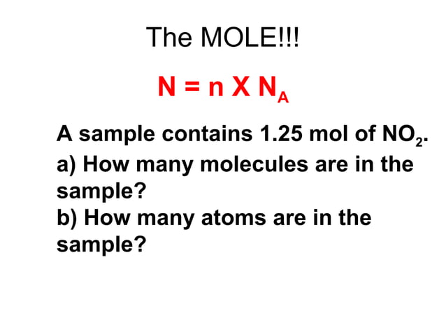 14 the mole!!! | PPT | Chemistry | Science