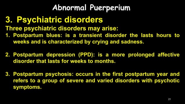 Puerperium and Postpartum Period | PPTX | Pregnancy | Reproductive Health