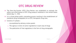 OTC DRUG REVIEW, DRUG AMENDENT, COPY RIGHT, PATENT AND TRADE | PPT