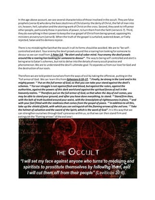 14th July 2016 - The Occult | DOCX