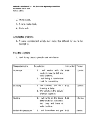14th lesson plan | DOCX
