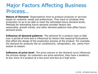Factors influencing Process Design and Process Analysis | PDF