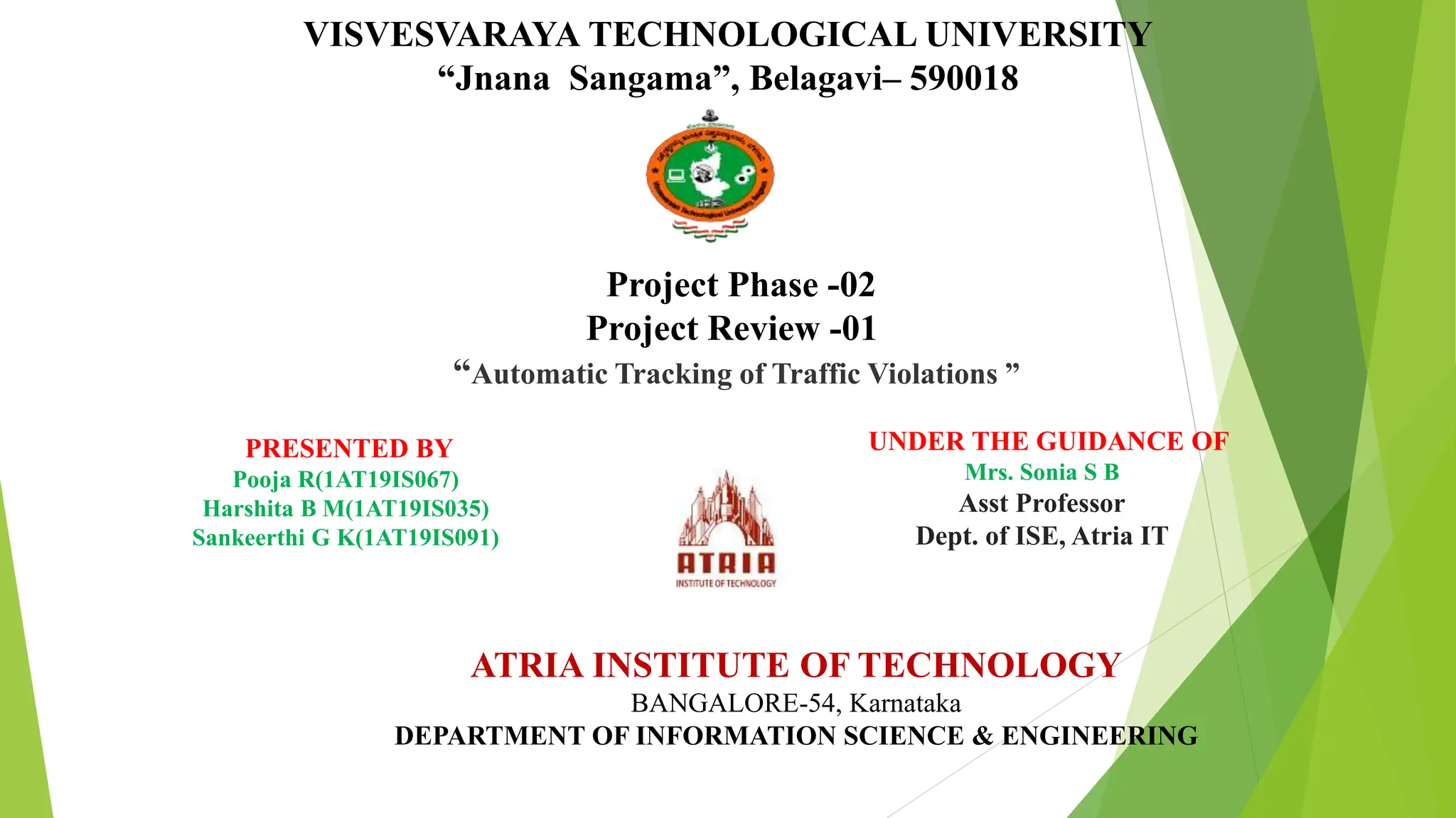 Automatic Tracking of Traffic Violations Using Machine Learning | PPTX