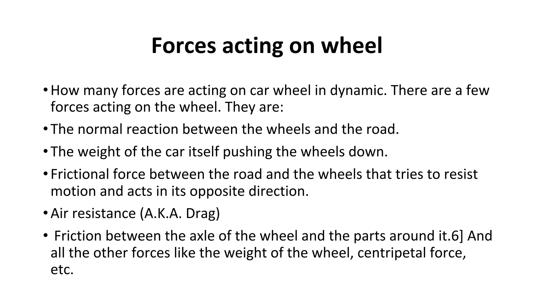 Presentation: Wheels tyres and bearings | PDF