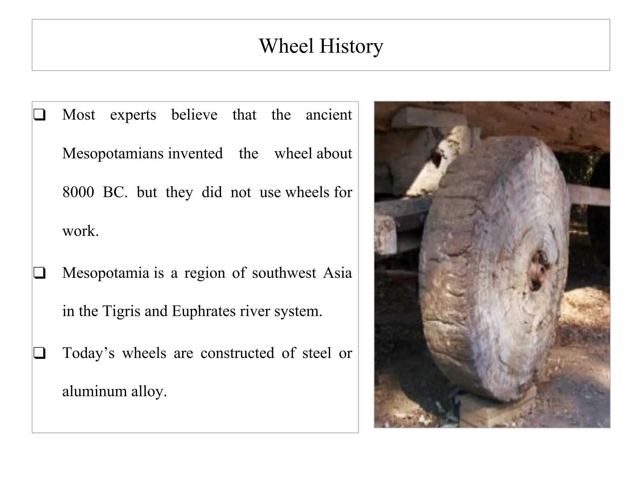 Presentation: Wheels tyres and bearings | PDF