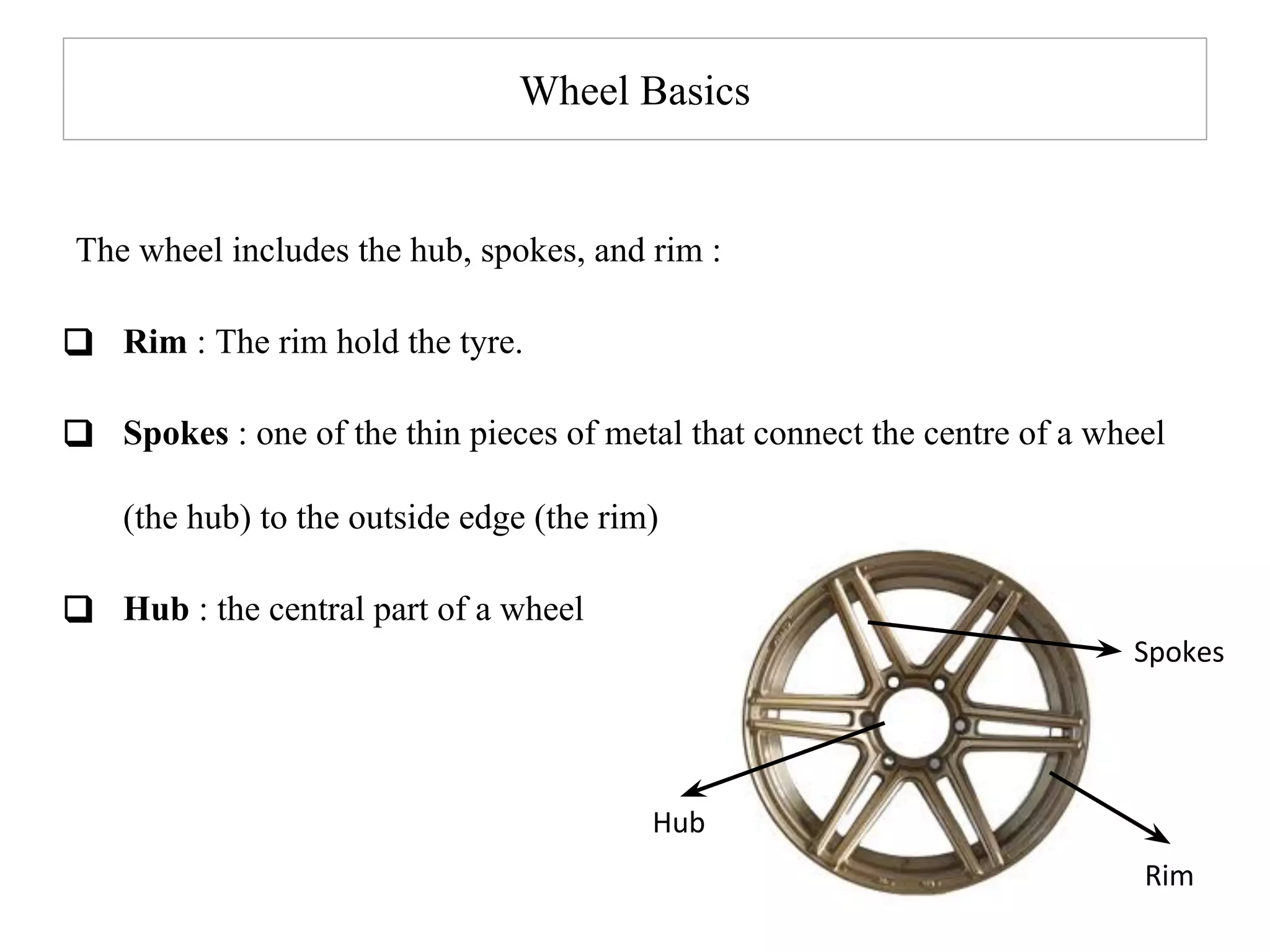 Presentation: Wheels tyres and bearings | PDF