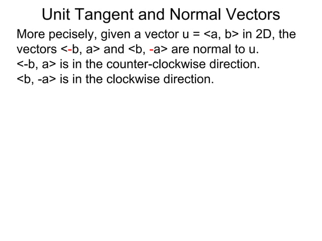 14 unit tangent and normal vectors | PPT
