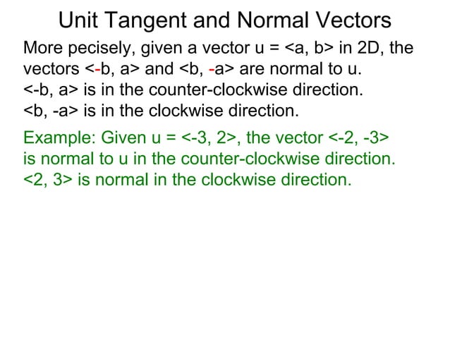 14 unit tangent and normal vectors | PPT