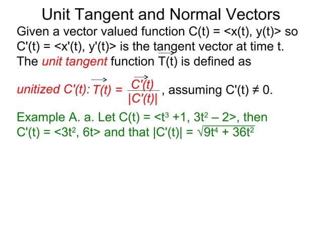 14 unit tangent and normal vectors | PPT
