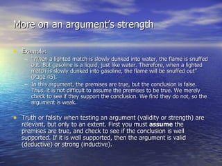1.4 Validity, Truth, Soundness, Strength, Cogency | PPT