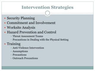 14 violent behavior in institutions | PPTX