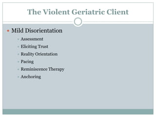 14 violent behavior in institutions | PPTX