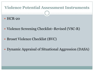 14 violent behavior in institutions | PPTX