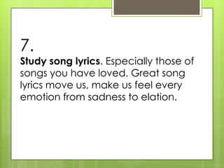 14 Ways to Learn How to Write a Song | PPT