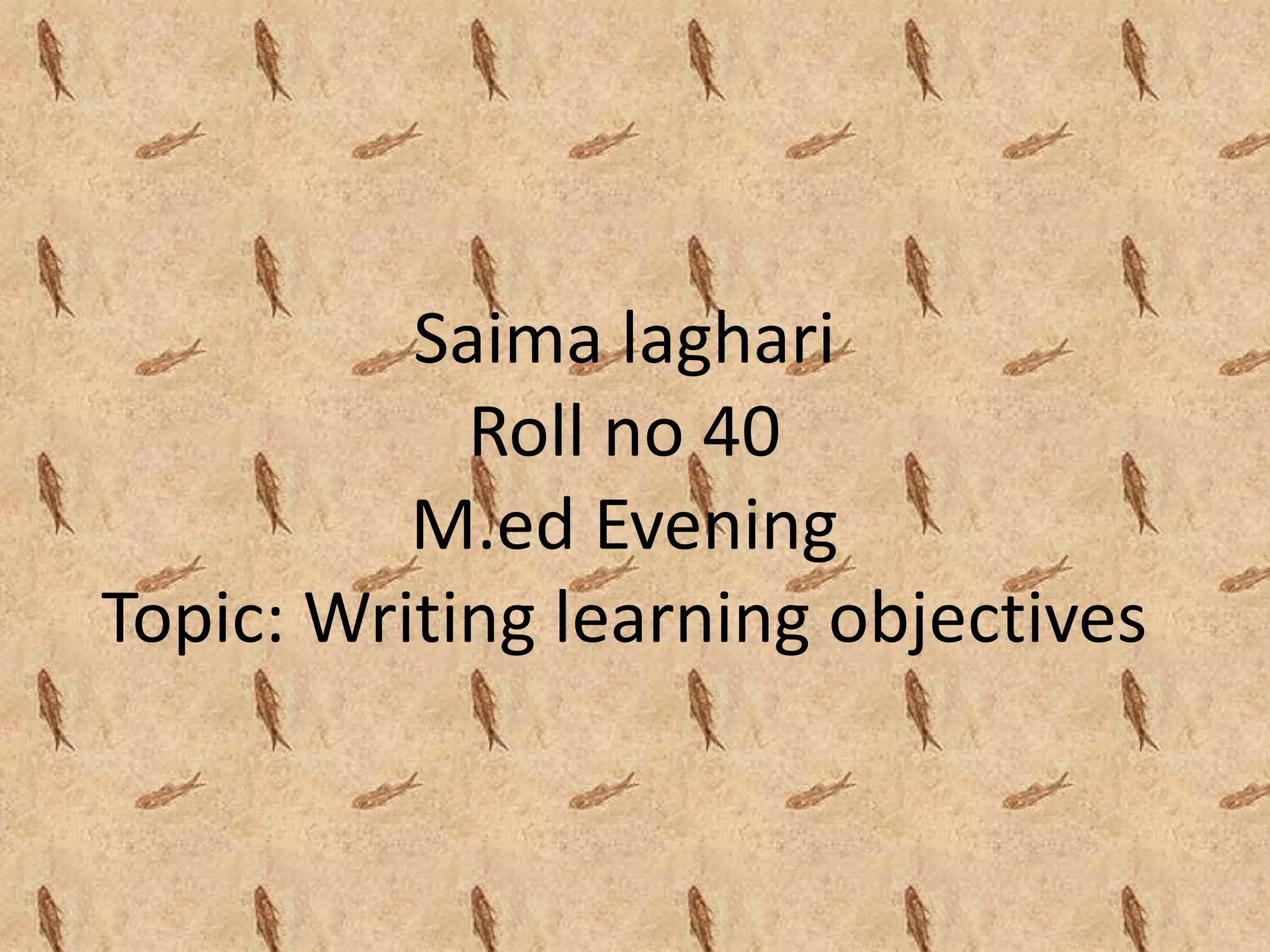 Writing Learning Objectives | PPT
