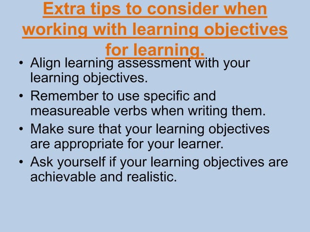 Writing Learning Objectives | PPT