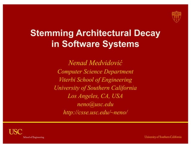 TMPA-2017: Stemming Architectural Decay in Software Systems | PDF