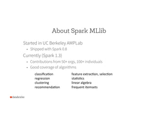 Practical Machine Learning Pipelines with MLlib | PDF