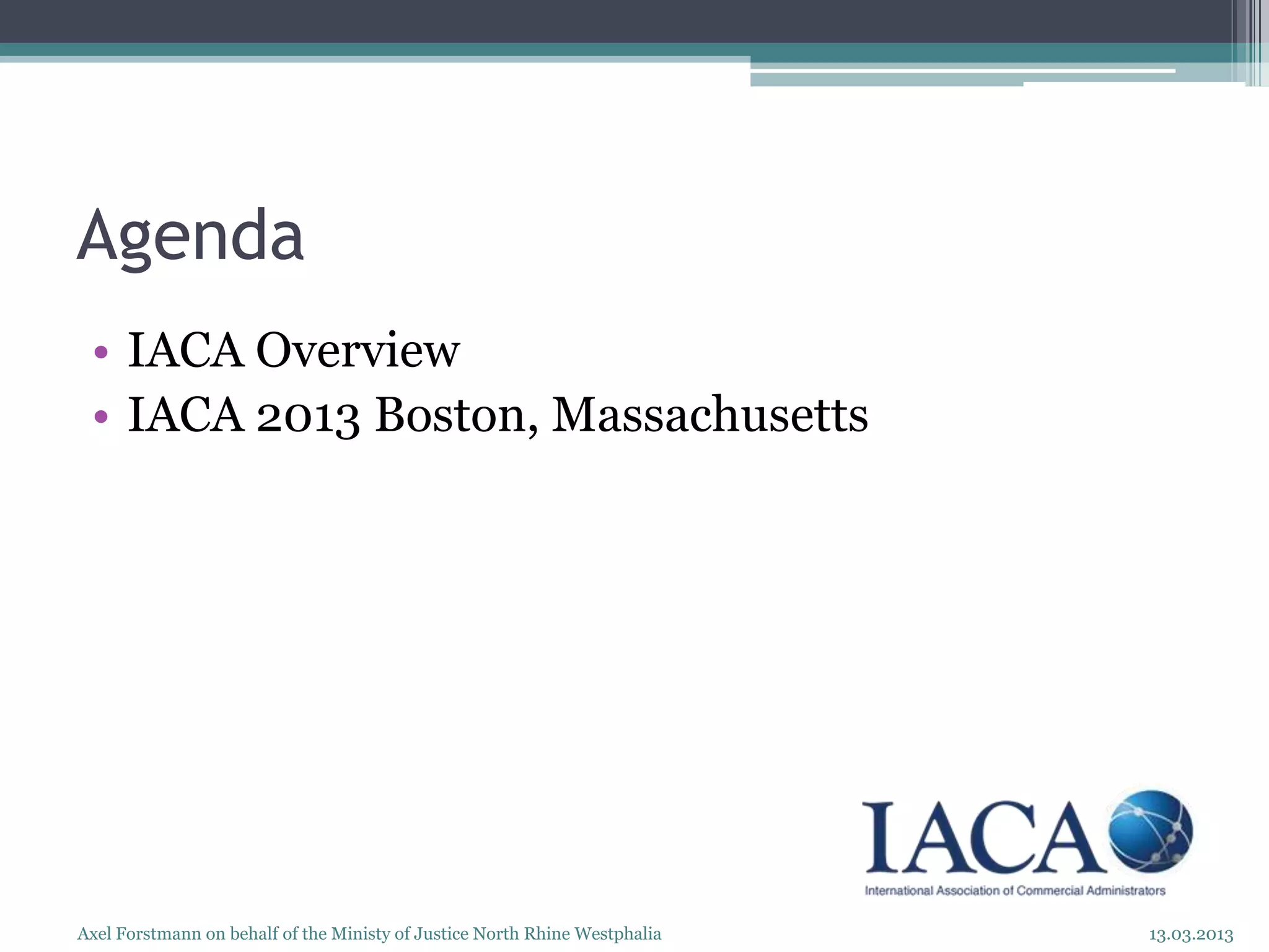 IACA Invitation and Feedback (Axel Forstmann) | PPT