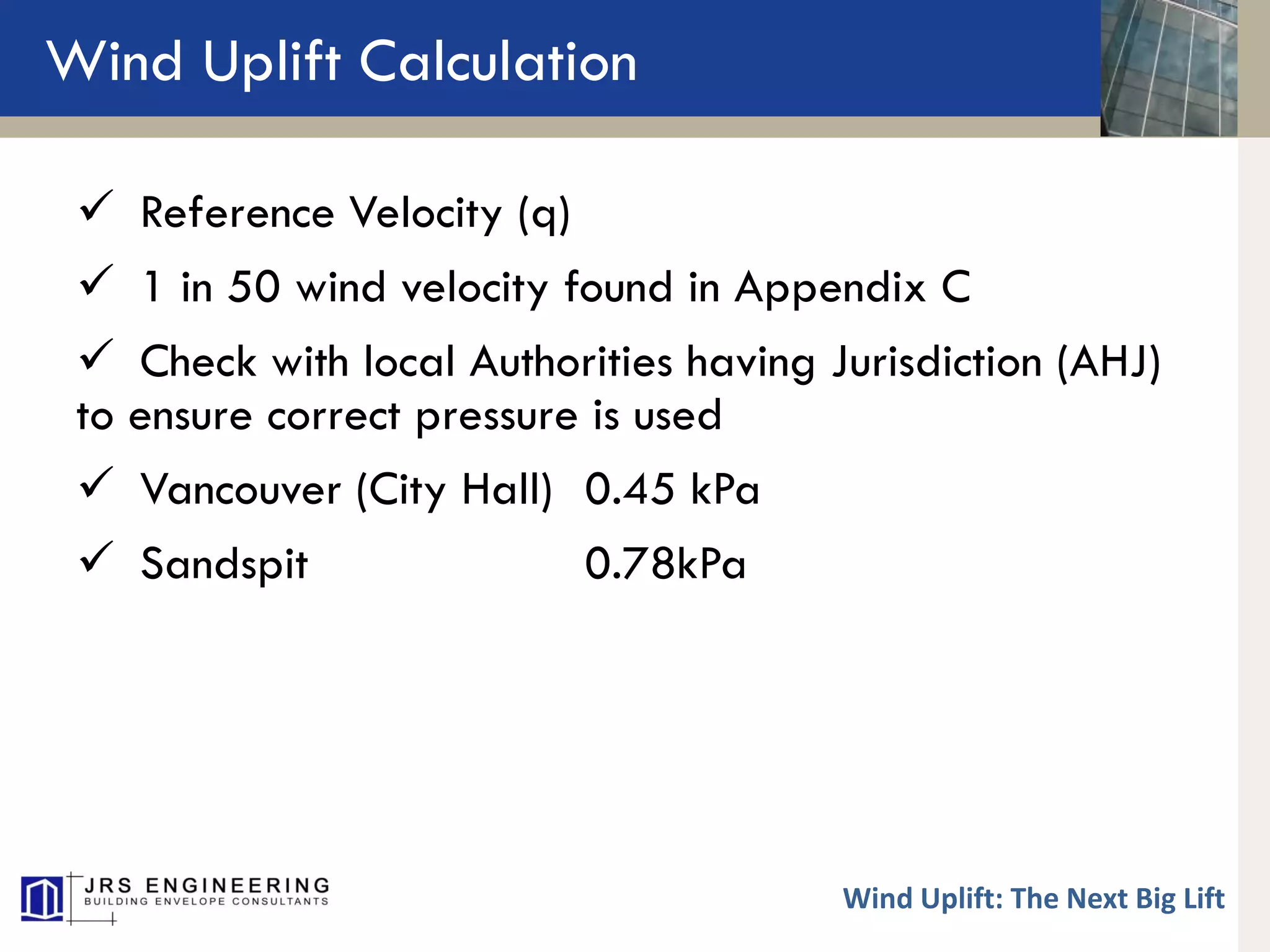 15 05-05 wind uplift - the next big lift - roof tech presentation | PDF