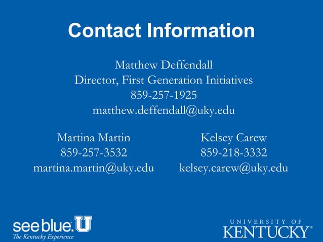 "see blue." U 2015 | First Generation | PPT