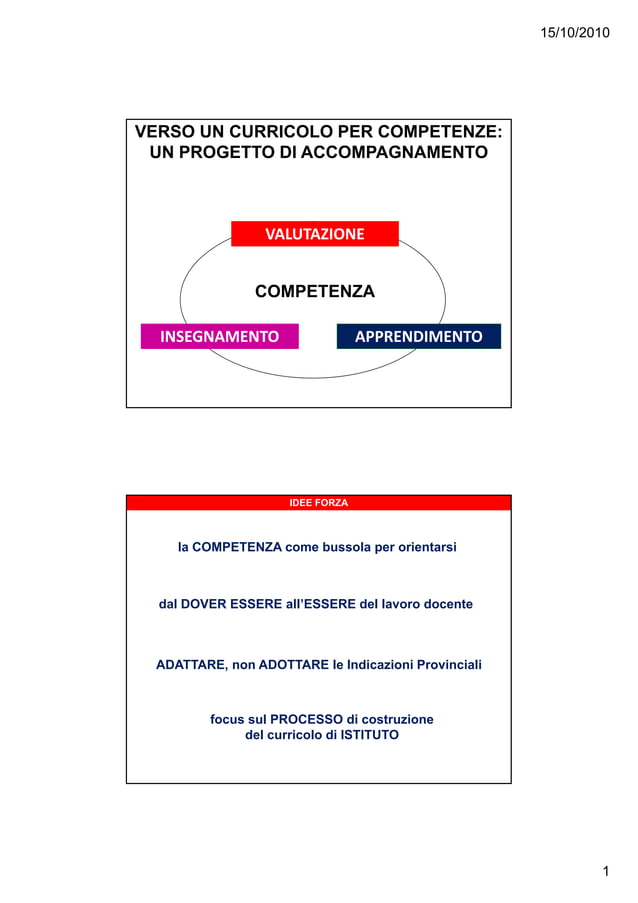 Presentazione progettuale del prof. Mario Castoldi | PDF | Education