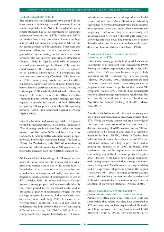 “Sexually Transmitted Infections among adolescents- The need for ...