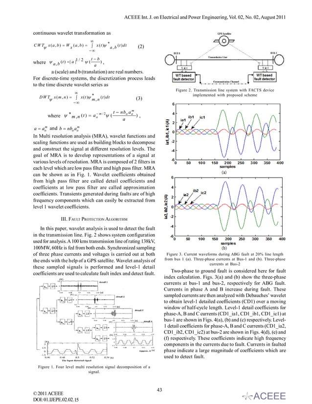 Detection of Transmission Line Faults by Wavelet Based Transient Extraction | PDF