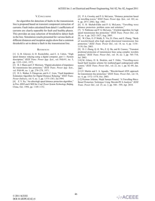 Detection of Transmission Line Faults by Wavelet Based Transient Extraction | PDF