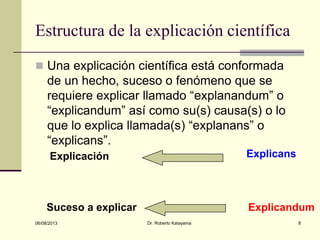 Funciones de la ciencia : la explicación | PPTX