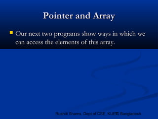 Lec 15. Pointers and Arrays | PPT