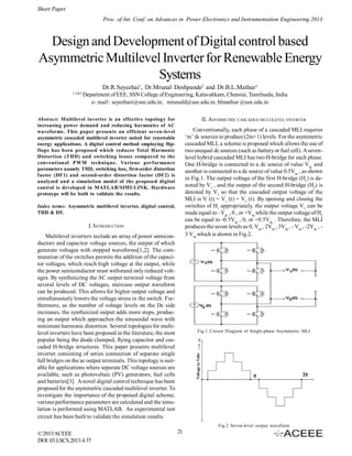 Design and Development of Digital control based Asymmetric Multilevel Inverter for Renewable ...