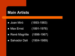 15. surrealism | PPTX | Arts and Crafts | Hobbies & Interests