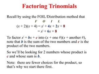 15.2 factoring x2+bx+c | PPT