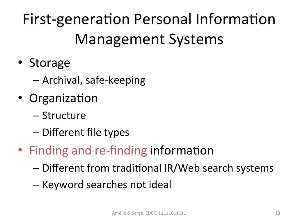 Personal Information Management Systems EDBT ICDT 15 Tutorial personal-information-management-systems-edbt-icdt-15-tutorial