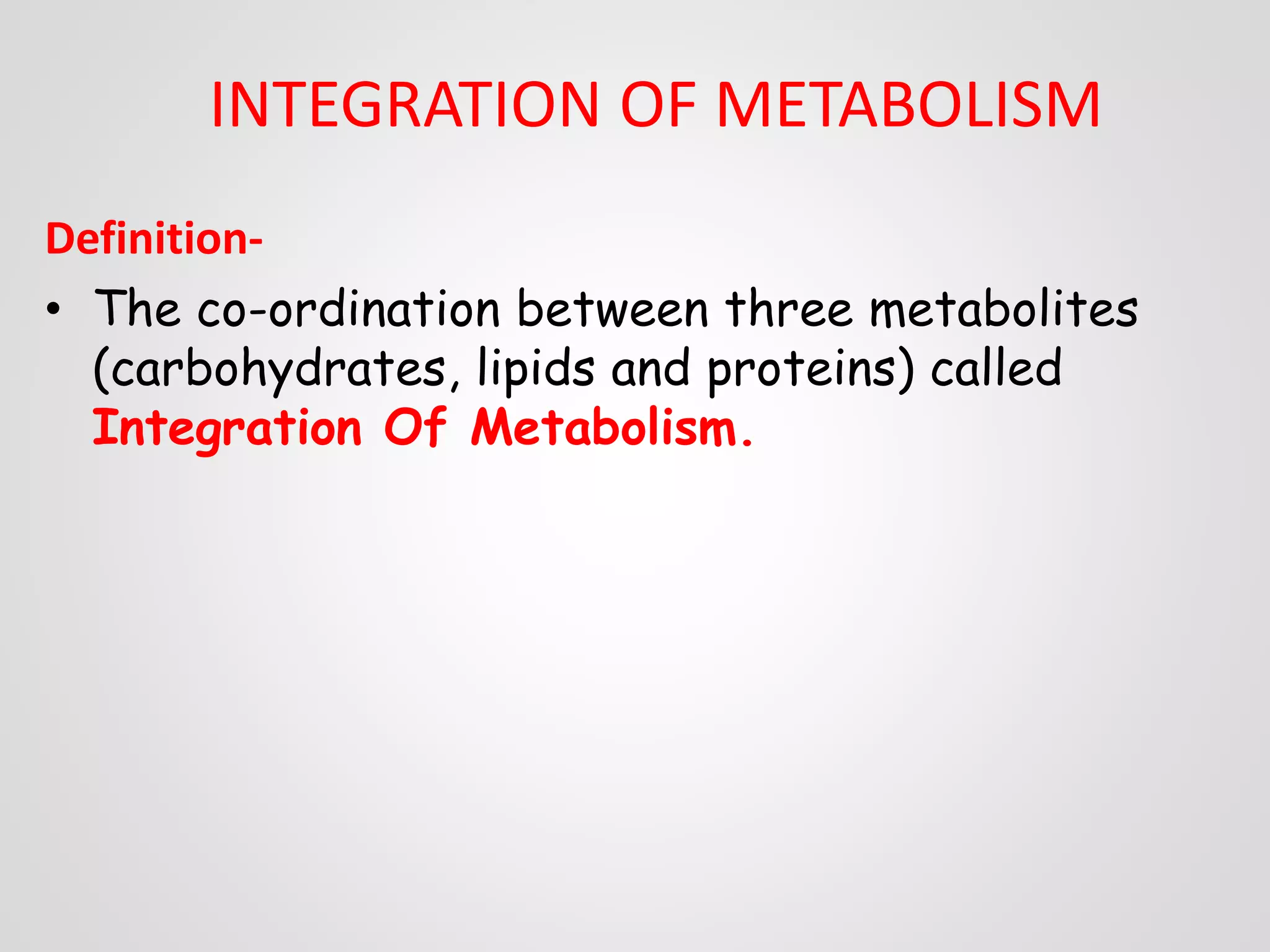 Integration of Metabolism | PPSX