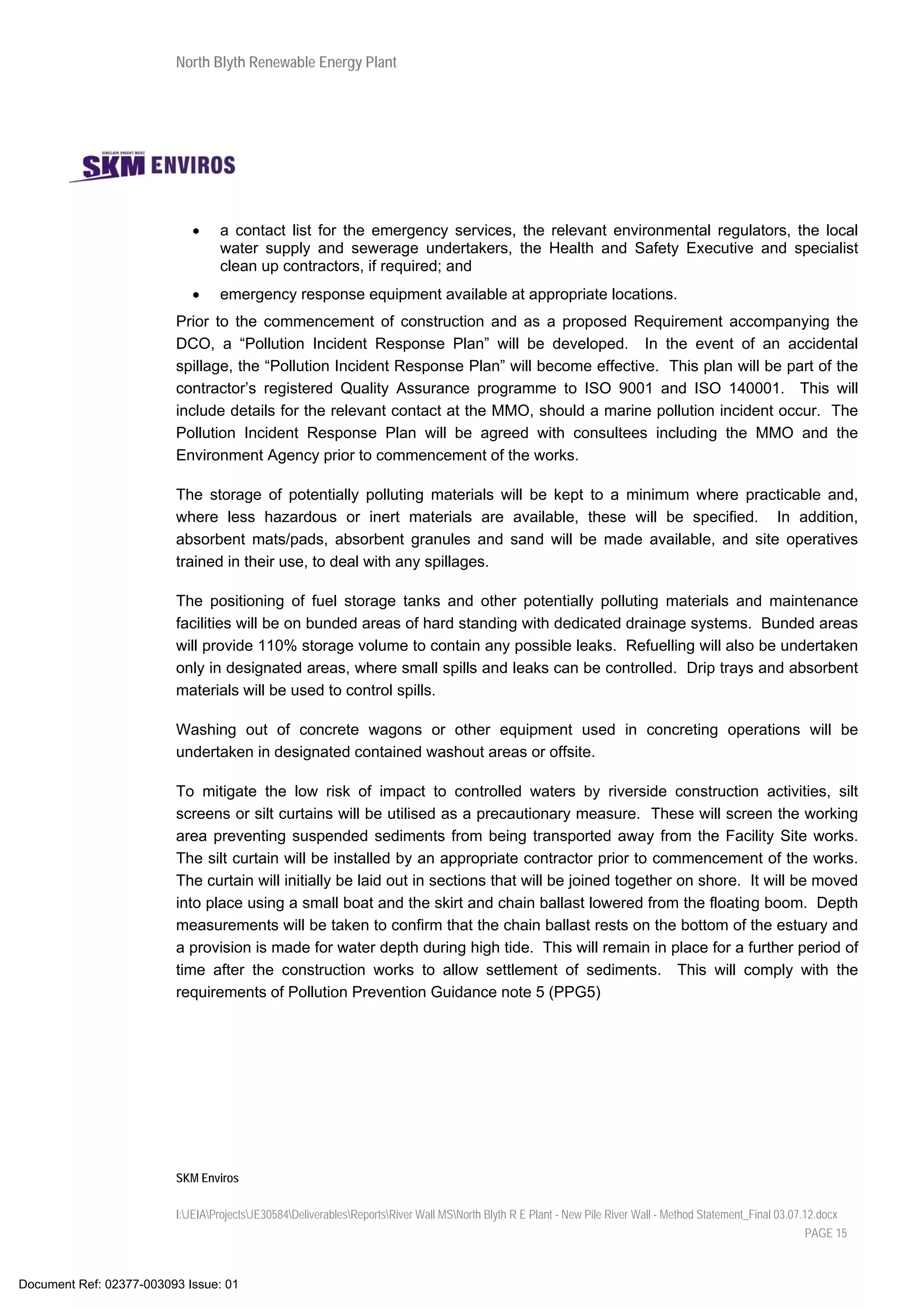 15.2.2 bored pile wall - method statement | PDF