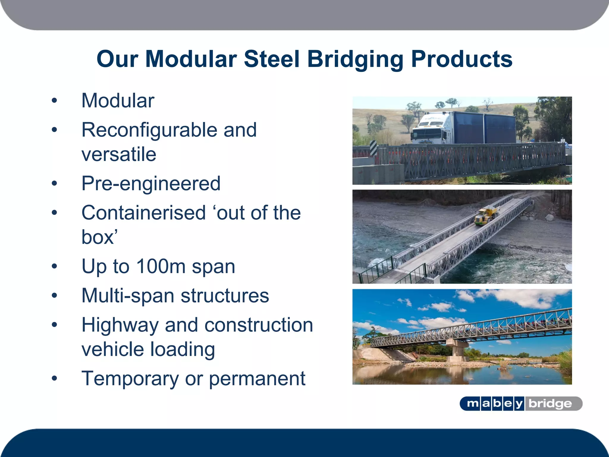 Modular Bridging for Permanent and Temporary Locations | PDF