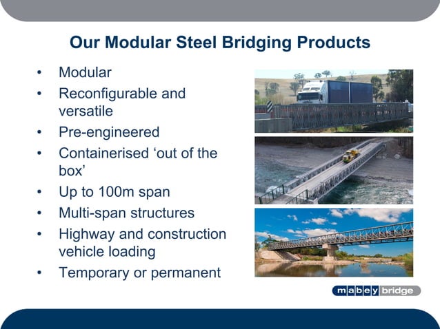 Modular Bridging for Permanent and Temporary Locations | PDF