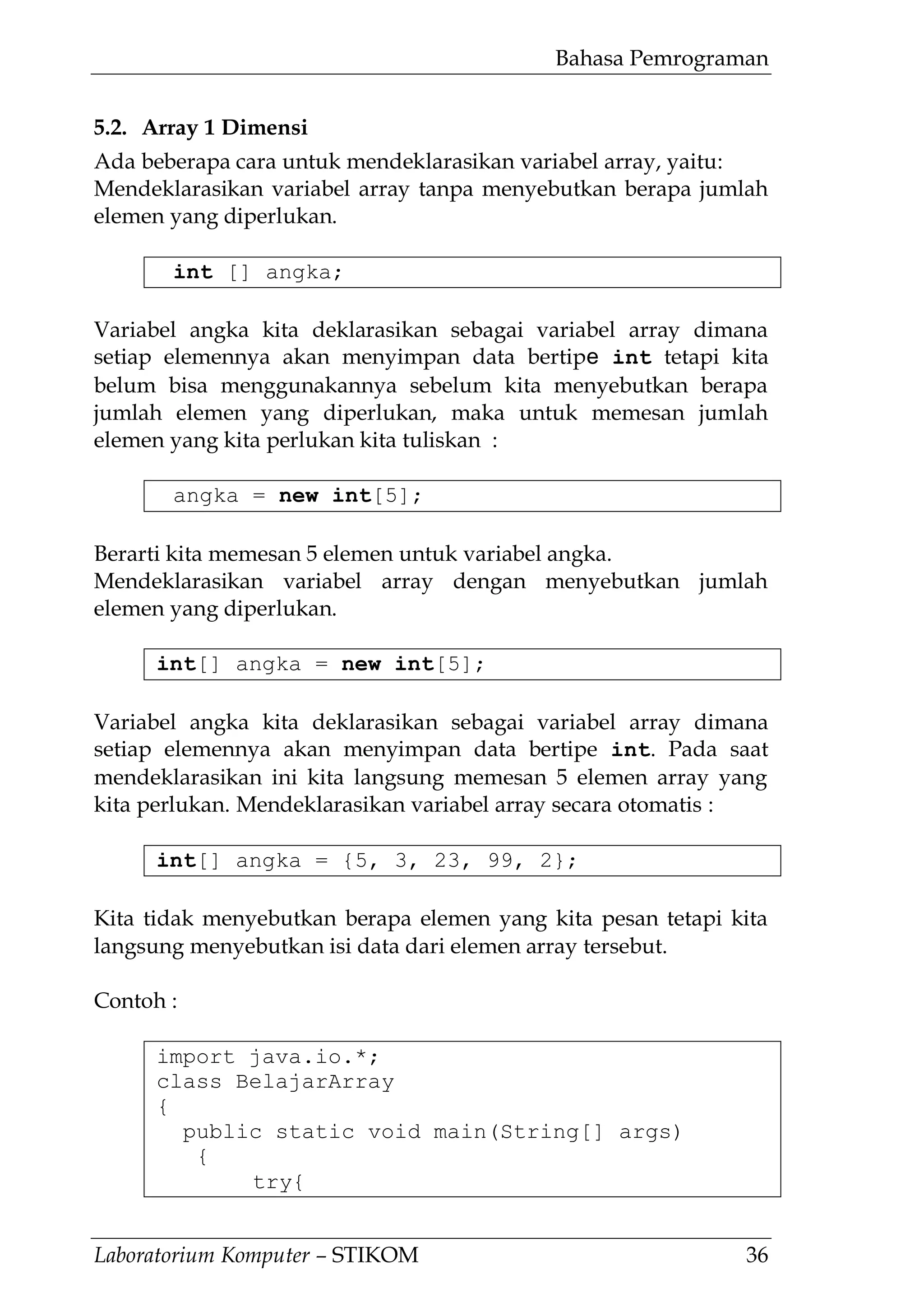 15. modul bahasa pemrograman (java) | PDF