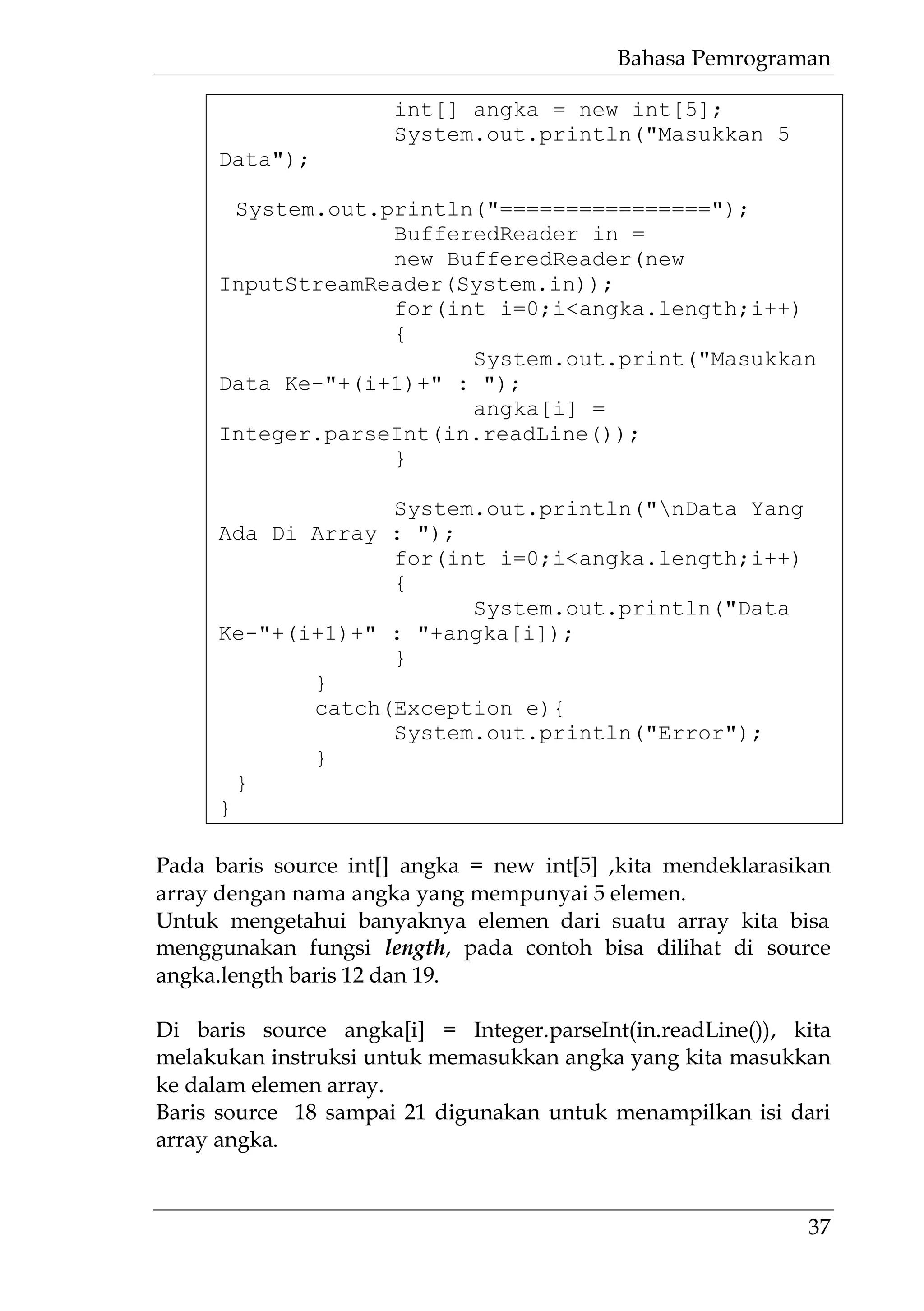 15. modul bahasa pemrograman (java) | PDF