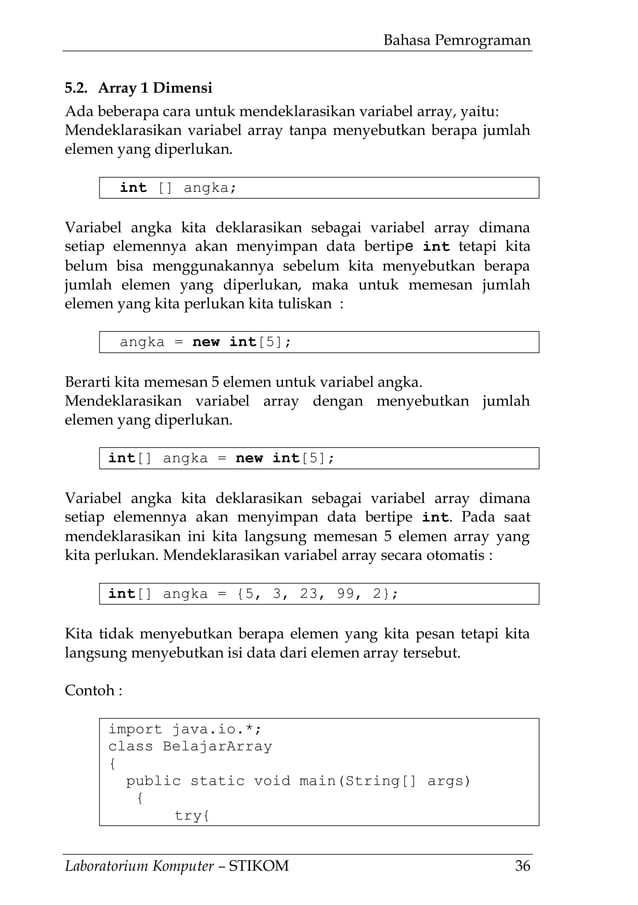 15. modul bahasa pemrograman (java) | PDF