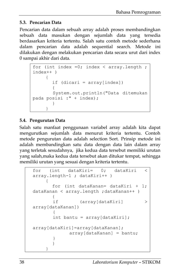 15. modul bahasa pemrograman (java) | PDF