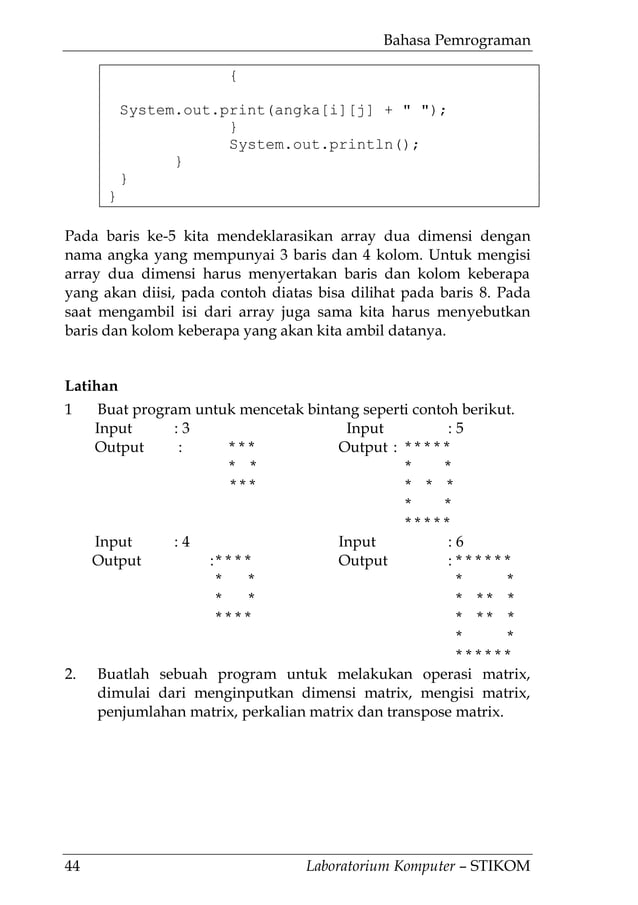 15. modul bahasa pemrograman (java) | PDF