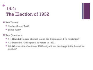 The Election of 1932 | PPT